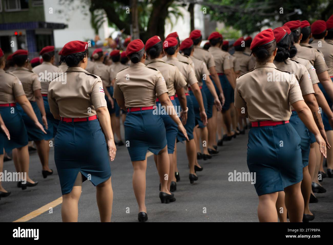 Salvador, Bahia, Brazil - September 07, 2023: Female military police ...