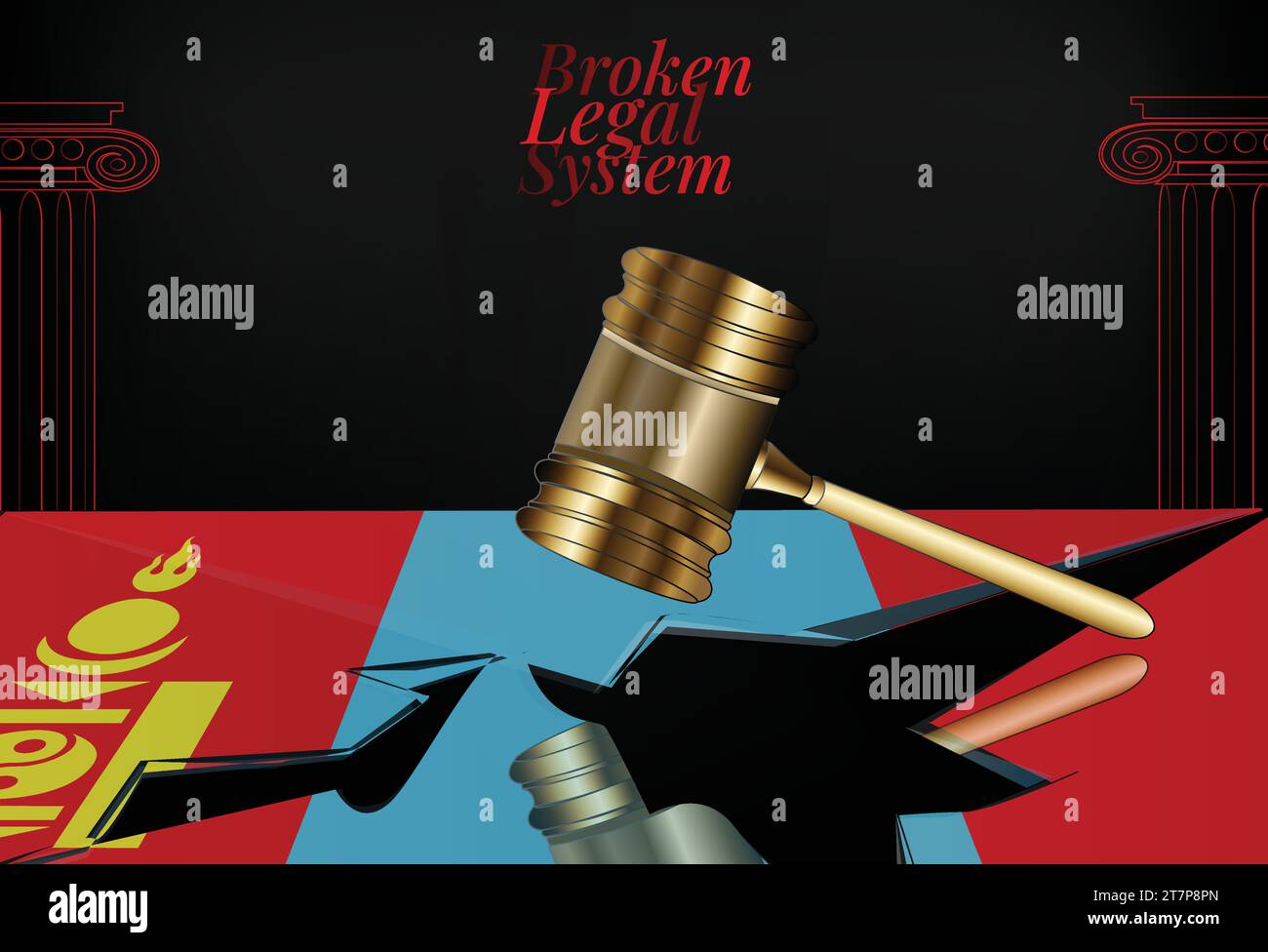 Mongolia's broken legal system concept art Stock Vector Image & Art - Alamy