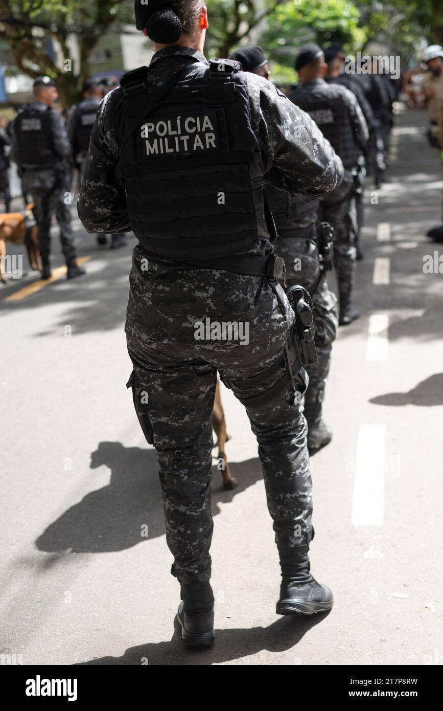 Salvador, Bahia, Brazil - September 07, 2023: Military police soldiers ...