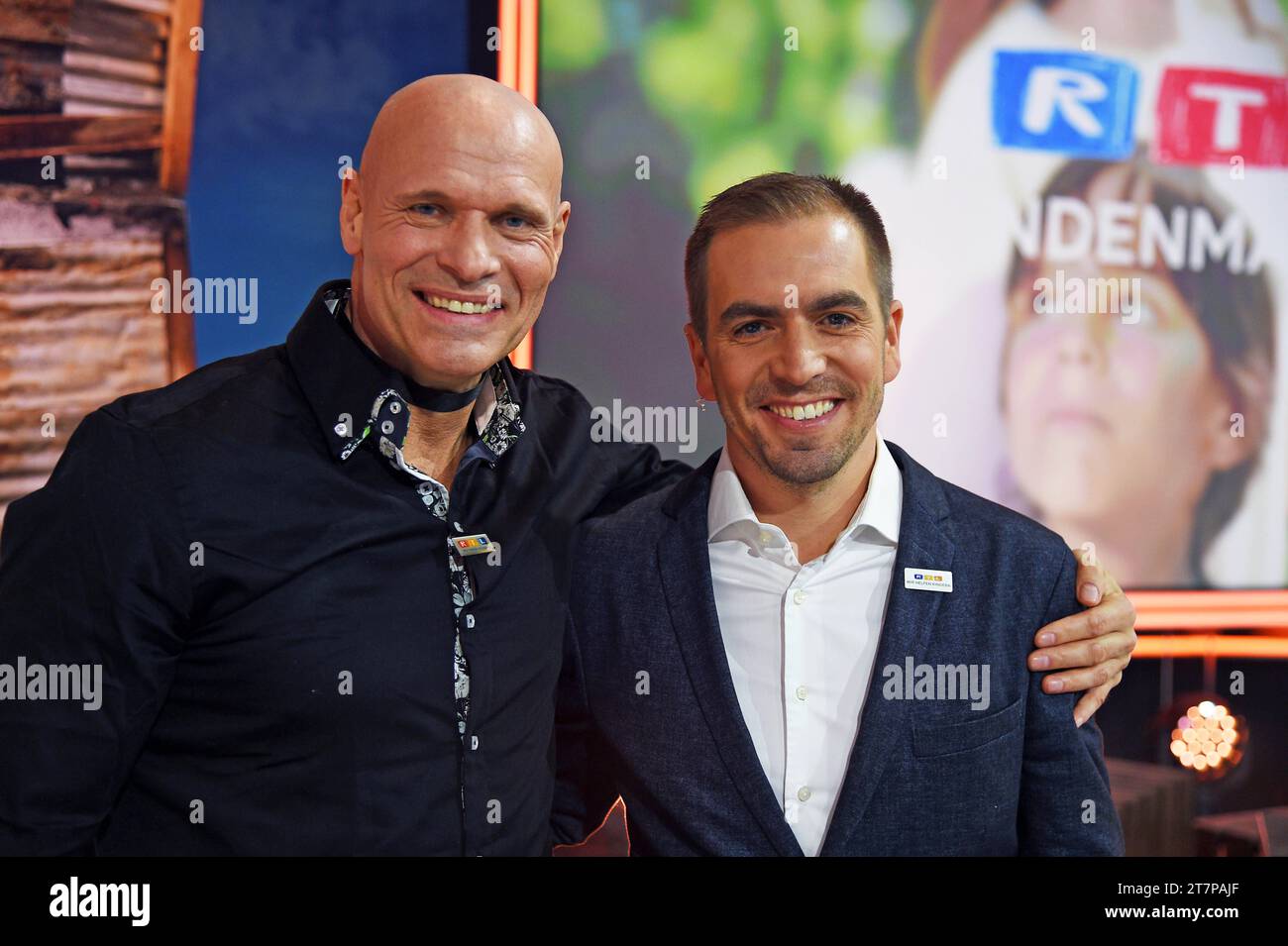 Thorsten Legat, Philipp Lahm beim RTL SPENDENMARATHON in dem EMG ...