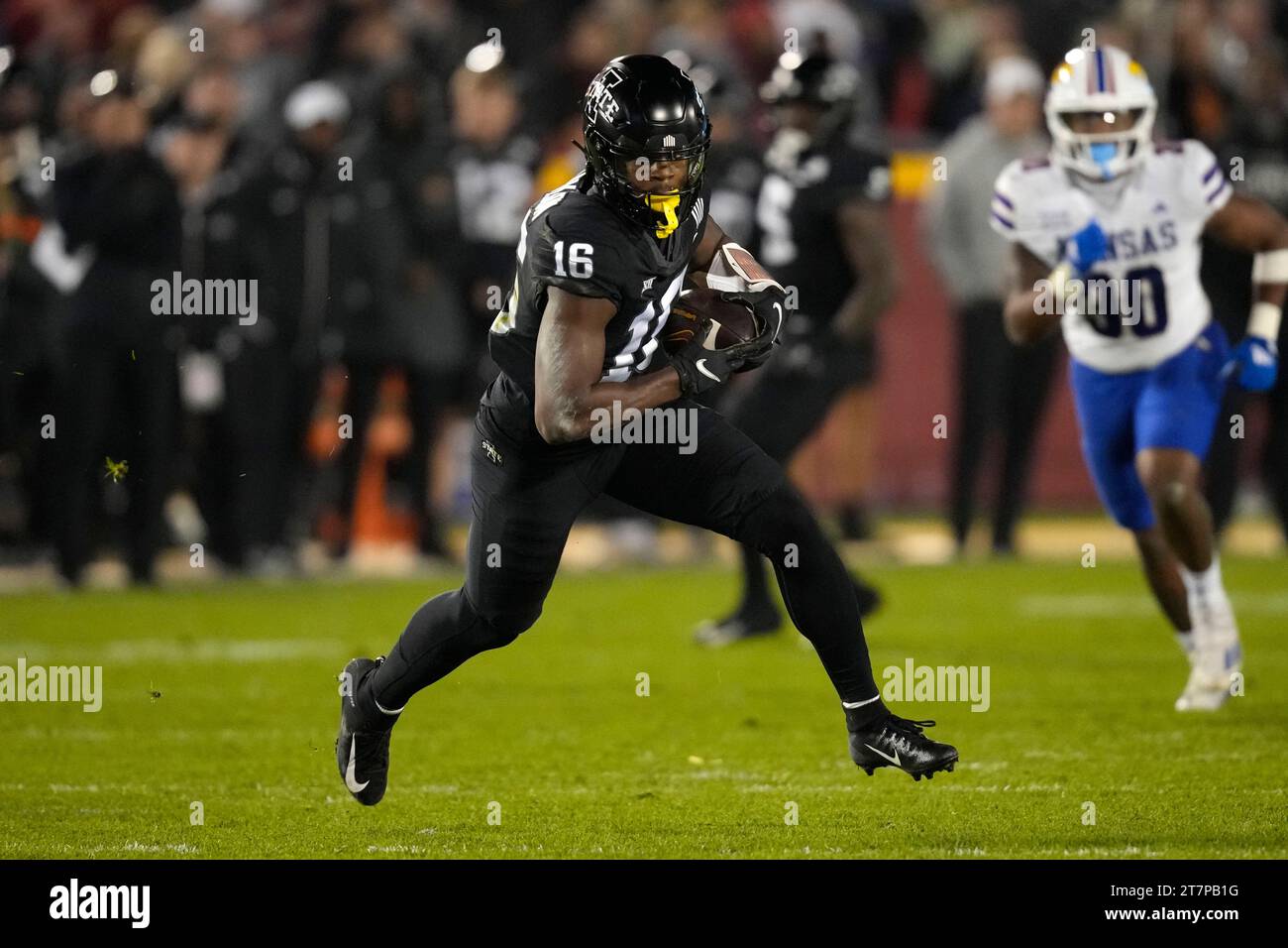 Iowa State wide receiver Daniel Jackson (16) runs up field after ...