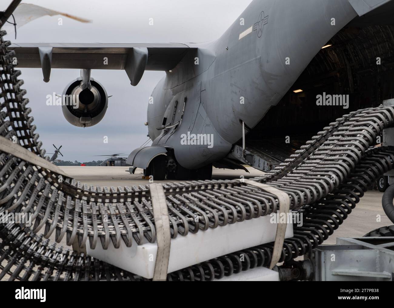An ammunition loading adapter waits on the flightline at Moody Air ...