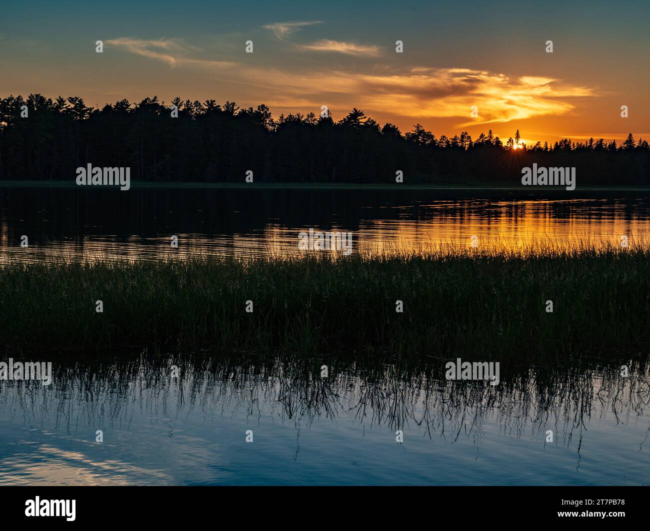 Sunset Over Lake Itasca in Itasca State Park in Minnesota Stock Photo ...