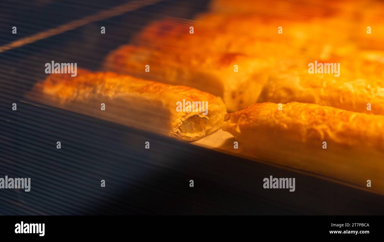 Baked delightful pastries with captivating colors and a crispy texture ...