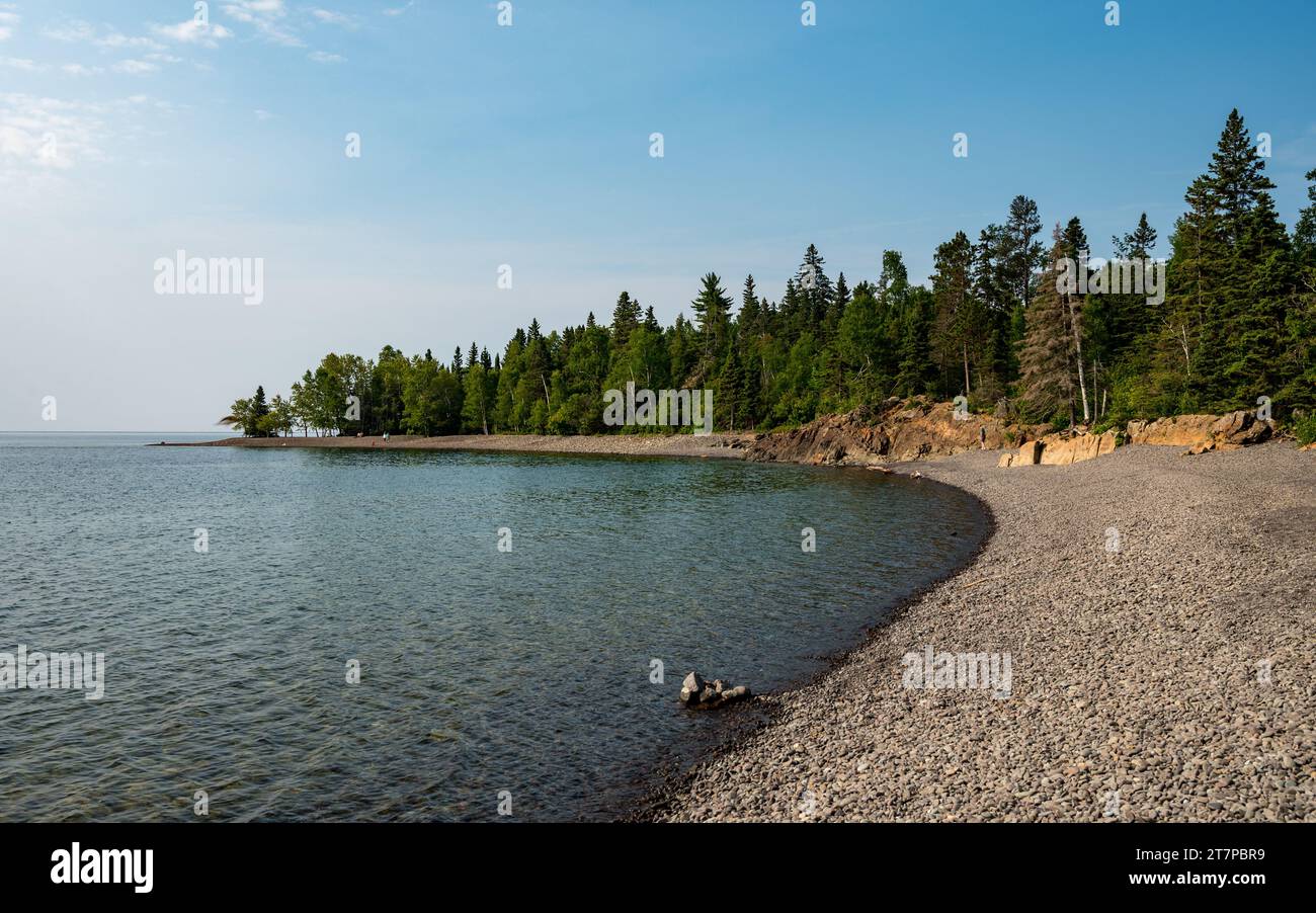 Pebble Beach on Lake Superior at Split Rock Lighthouse State Park in ...