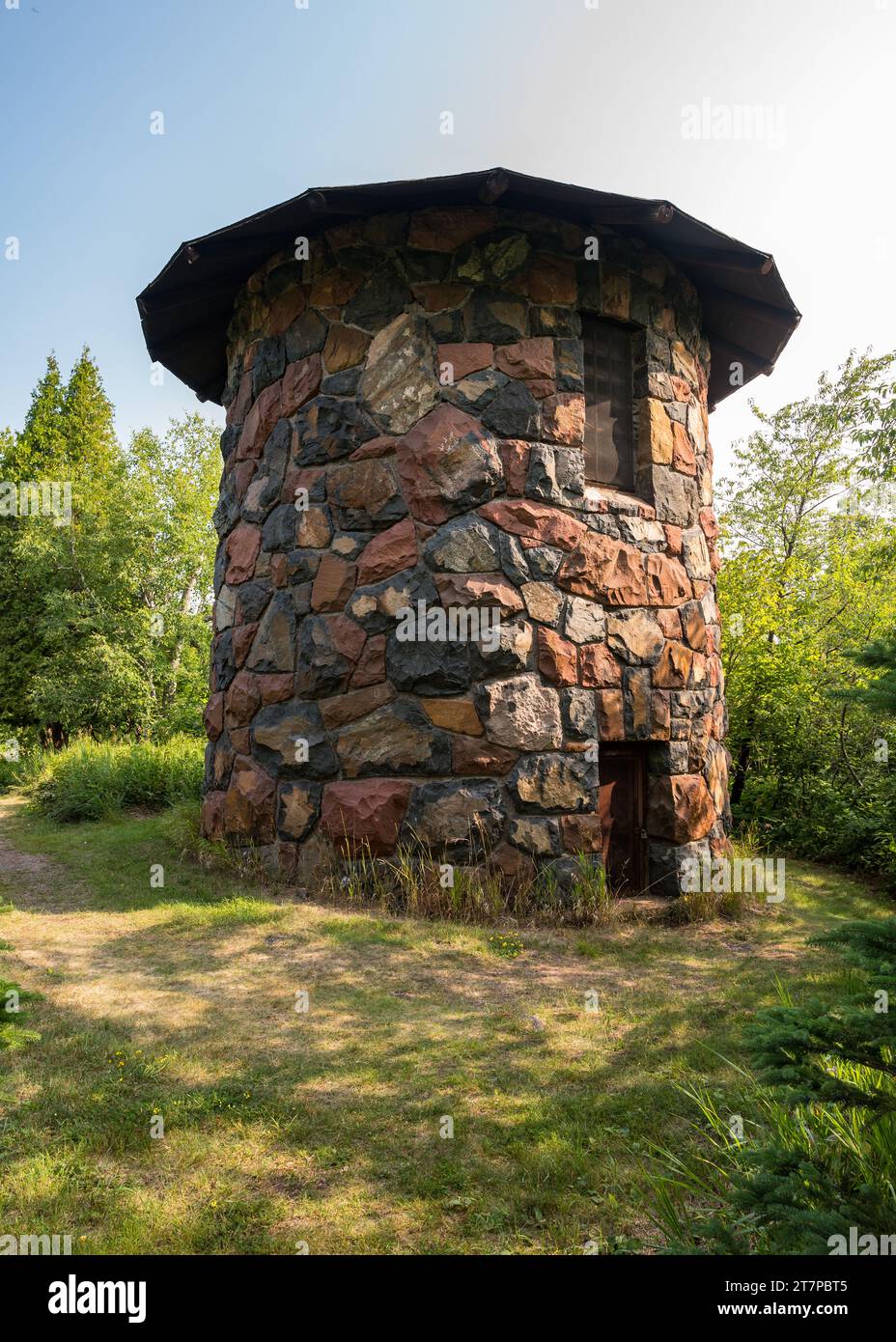 Historic Stone Water Tower in Gooseberry Falls State Park in Minnesota ...