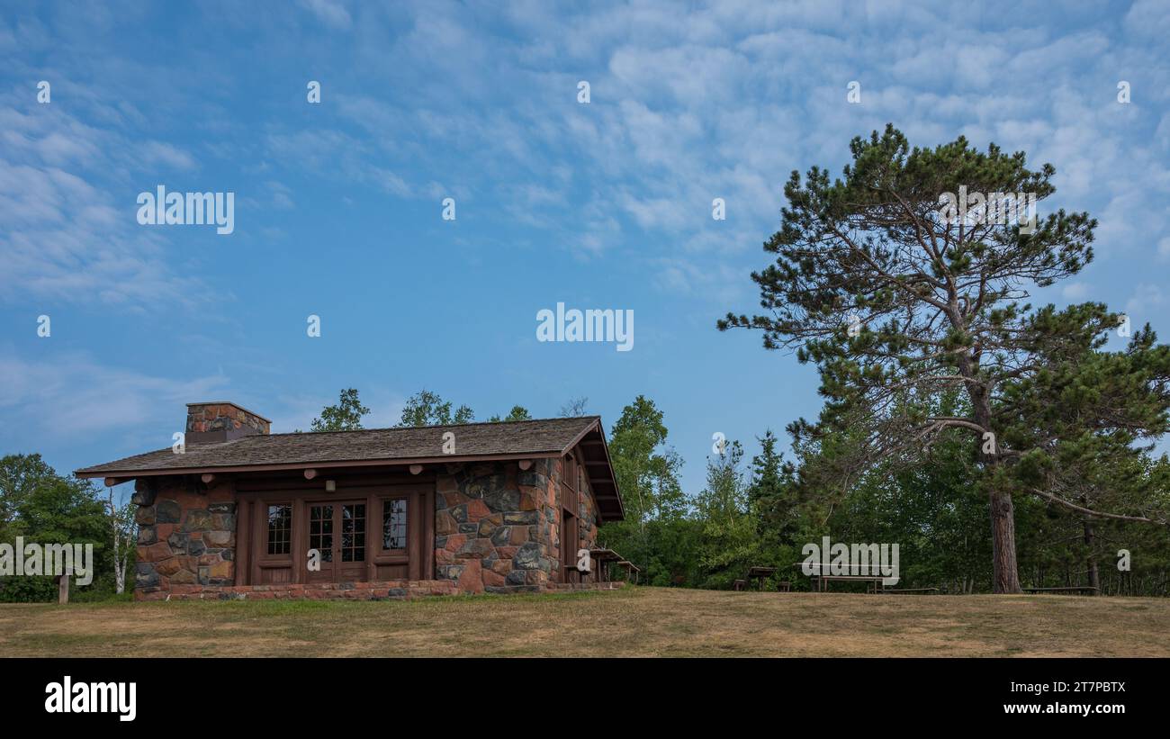 Historic Lakeview Shelter in Gooseberry Falls State Park in Minnesota ...