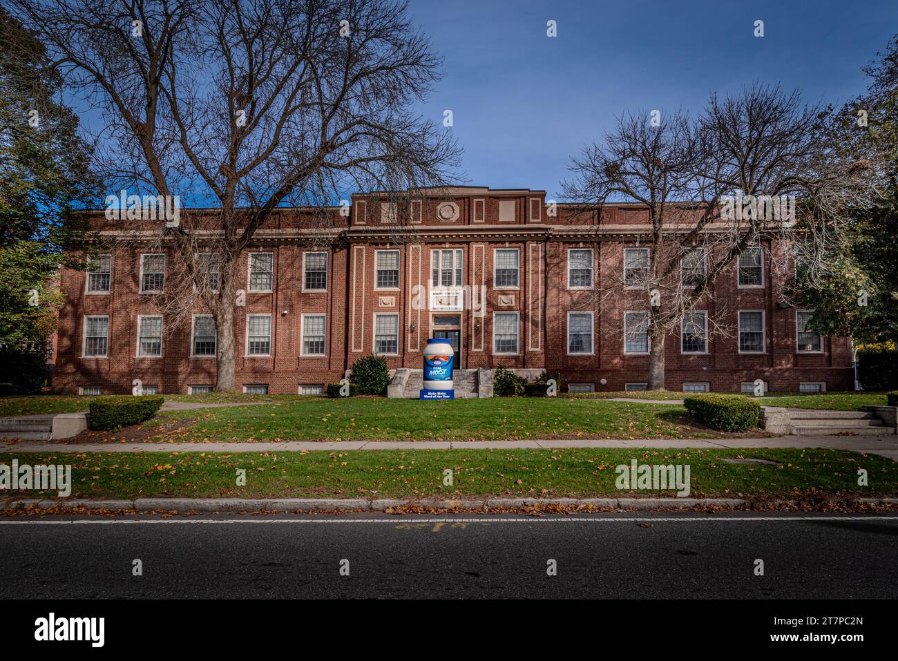 Springfield MA—Nov 8, 2023; giant jar of Hellman’s Mayonnaise in front ...
