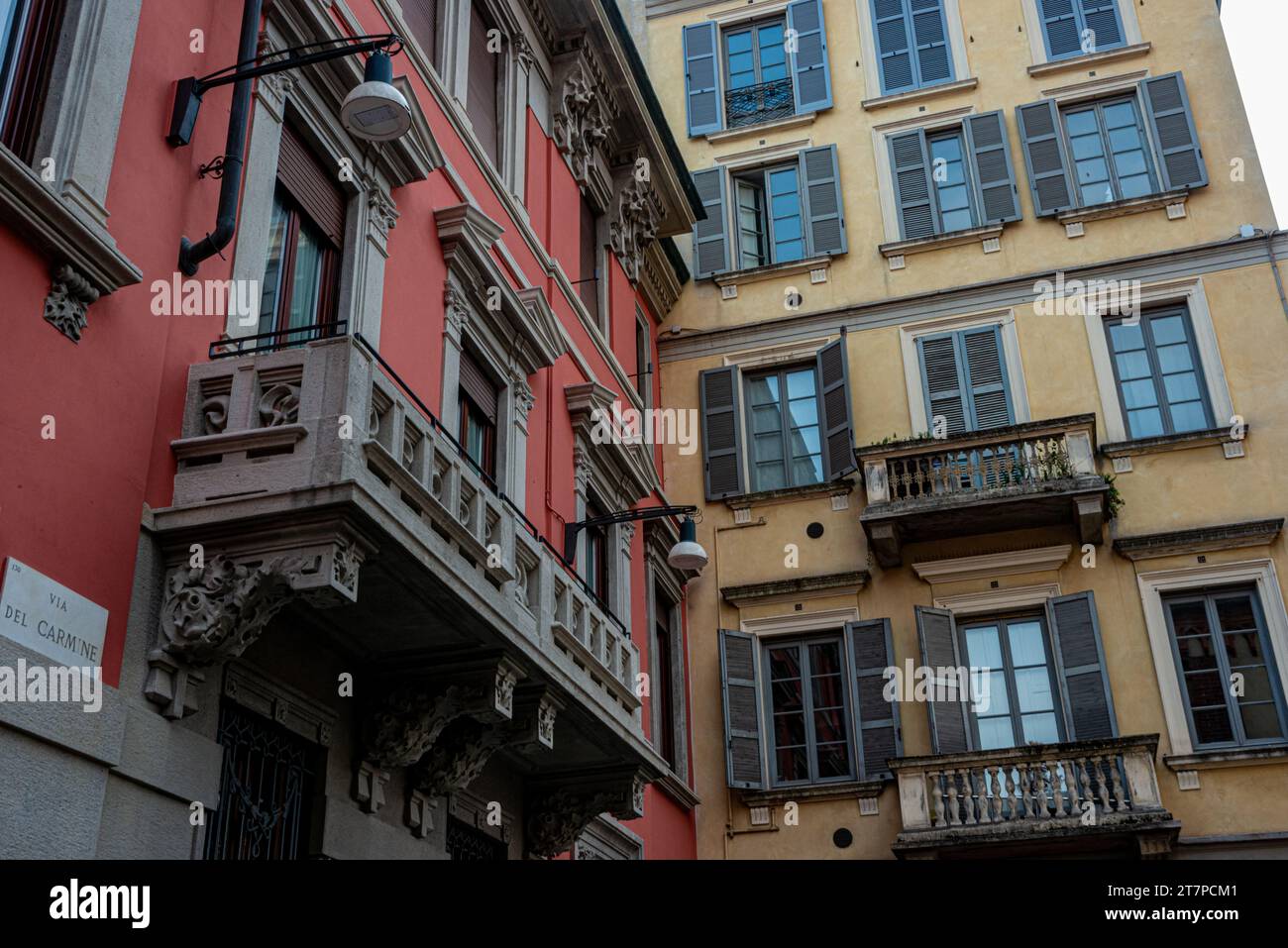 Colorful Milan apartment building Stock Photo - Alamy