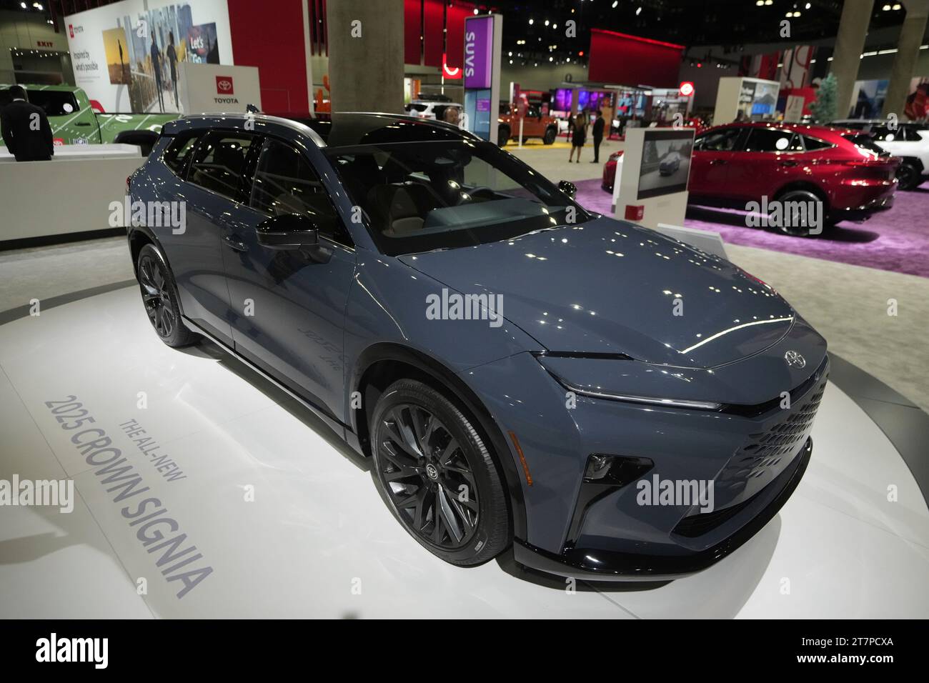 The new 2025 Toyota Crown Signia, a five-passenger SUV, is on display at the AutoMobility LA ...