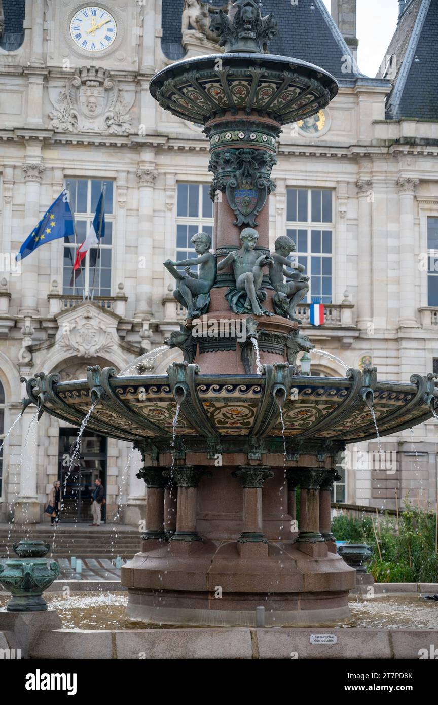 Views of streets and houses of Limoges town, Haute-Vienne department ...
