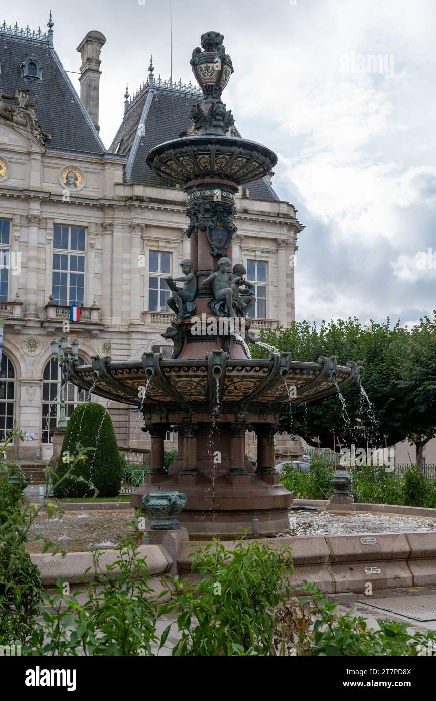 Views of streets and houses of Limoges town, Haute-Vienne department ...