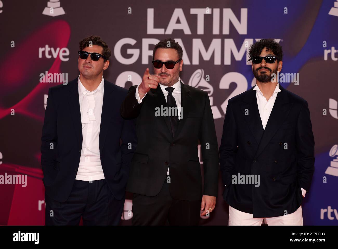 Julio Ramirez, from left, Jesus Navarro and Bibi Marin of the band Reik ...