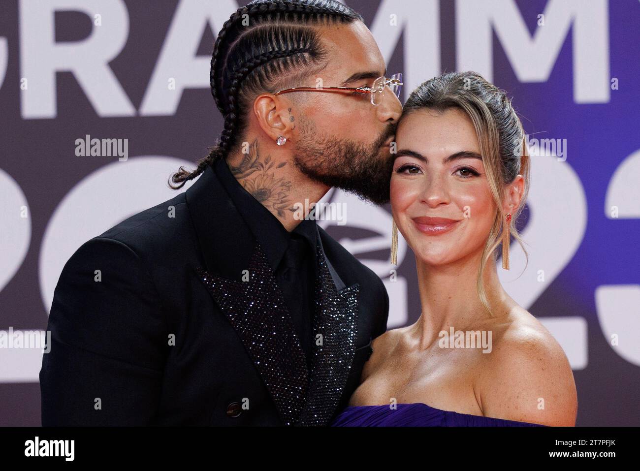 Maluma, left, and Susana Gomez arrive at the 24th annual Latin Grammy ...