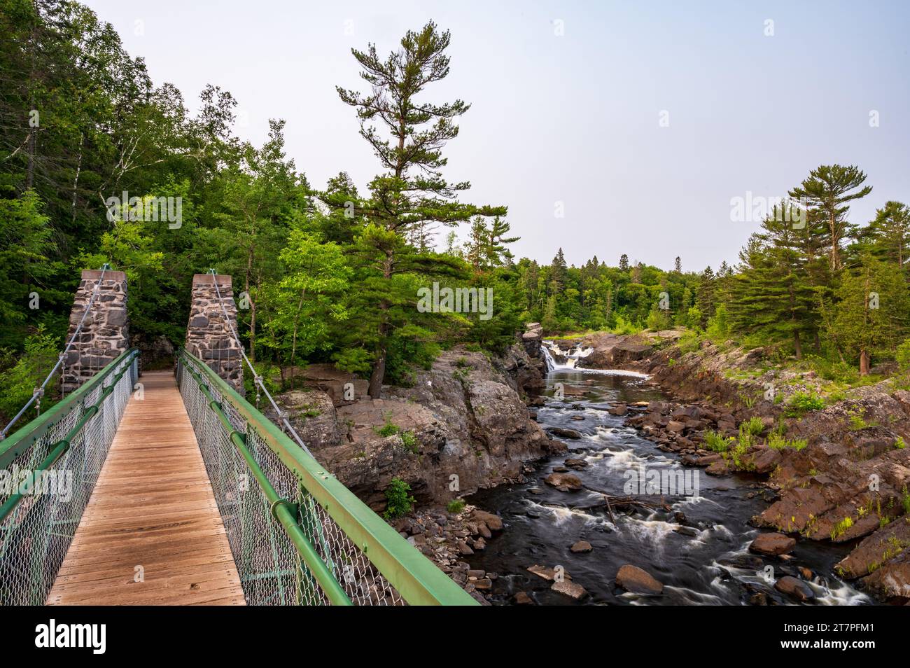 Swinging Bridge Over St. Louis River in Jay Cooke State Park in ...