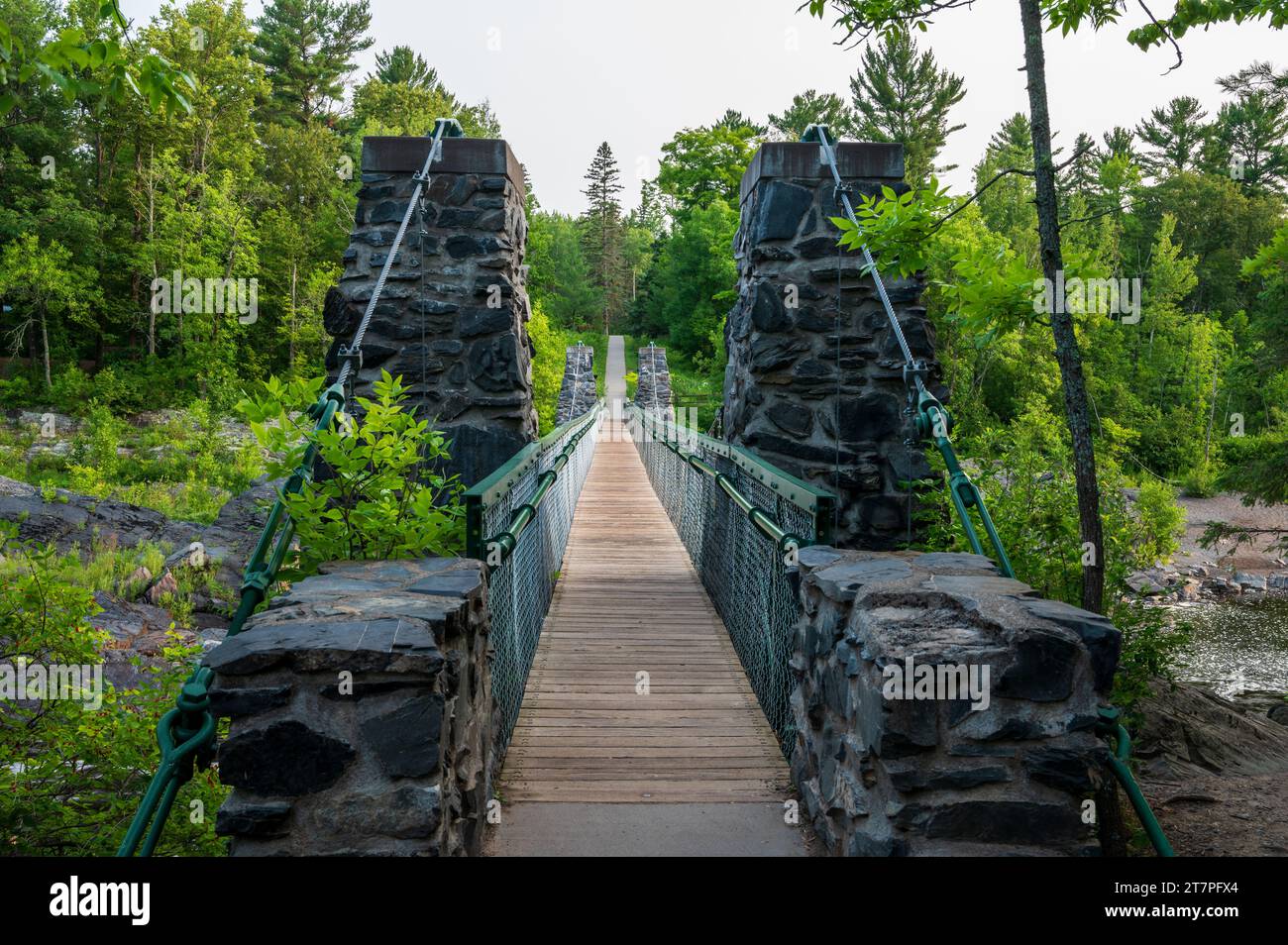 Swinging Bridge Over St. Louis River in Jay Cooke State Park in ...