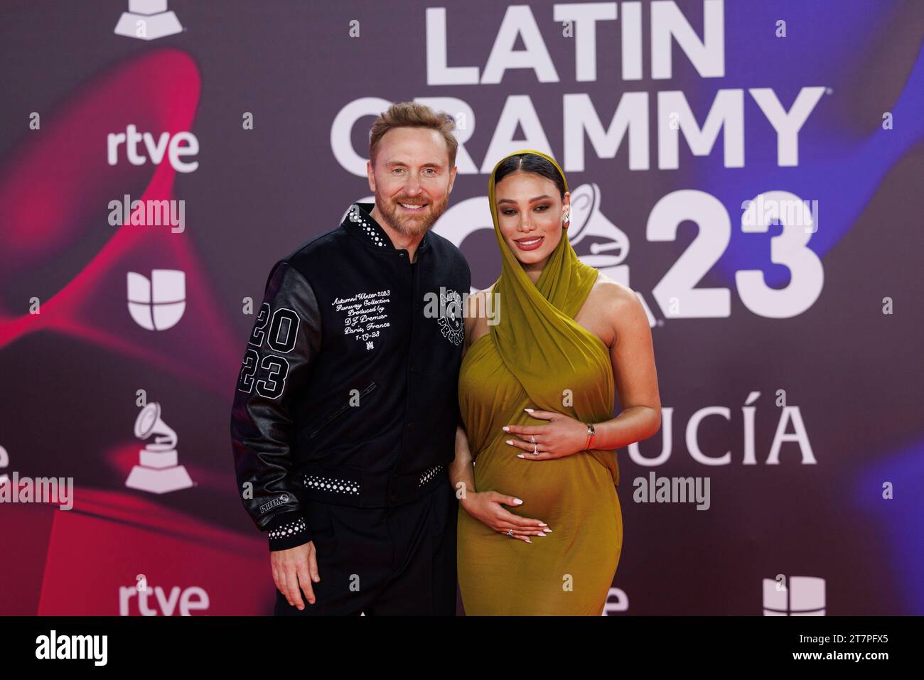 David Guetta, left, and Jessica Ledon arrive at the 24th annual Latin ...
