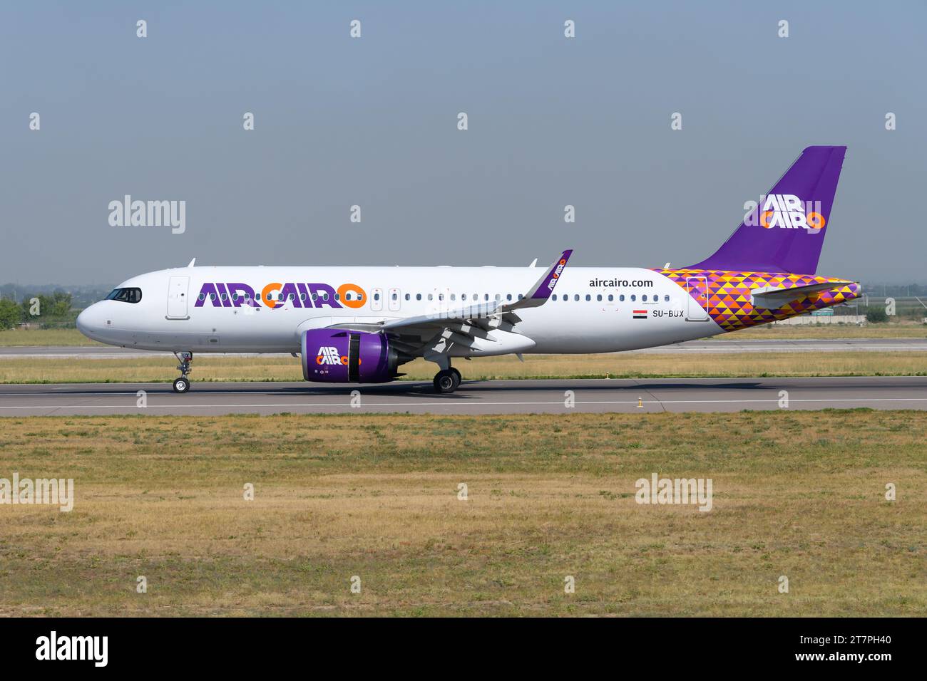 Air Cairo Airbus A320 aircraft landing. A320NEO airplane of egyptian ...