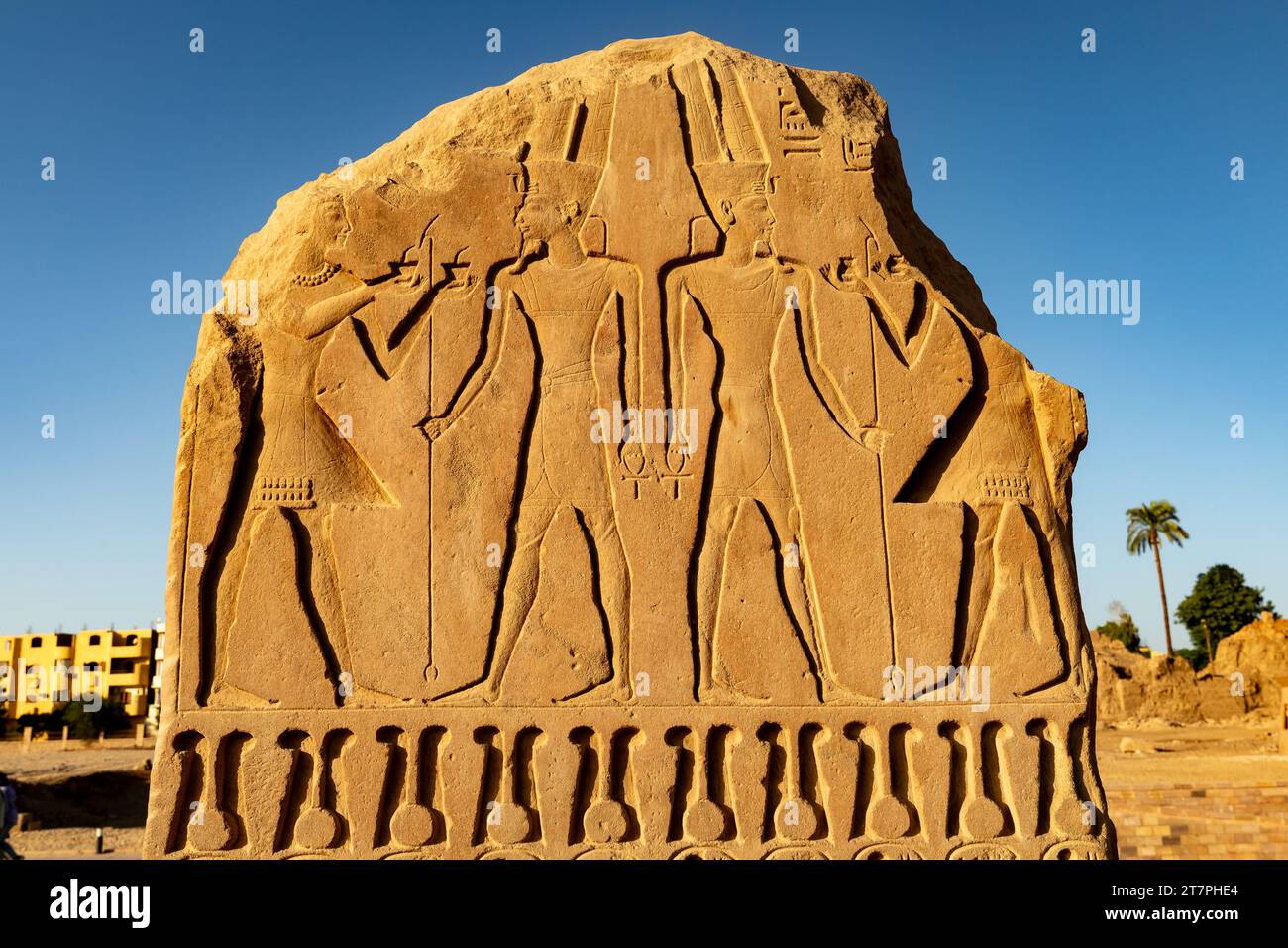 Ancient hieroglyphics carved on stone tablet outside the ancient ...