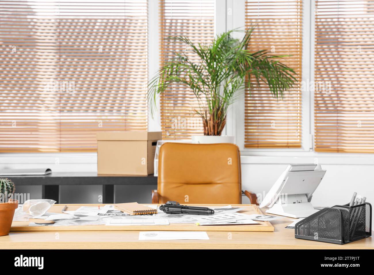 Workplace of FBI agent in office Stock Photo - Alamy