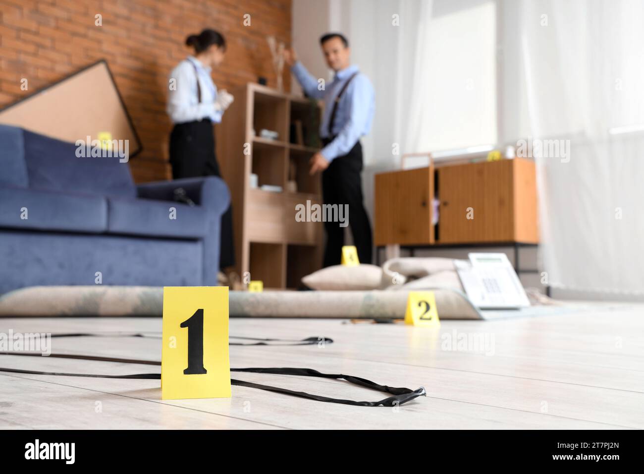 Evidence at crime scene, closeup Stock Photo - Alamy