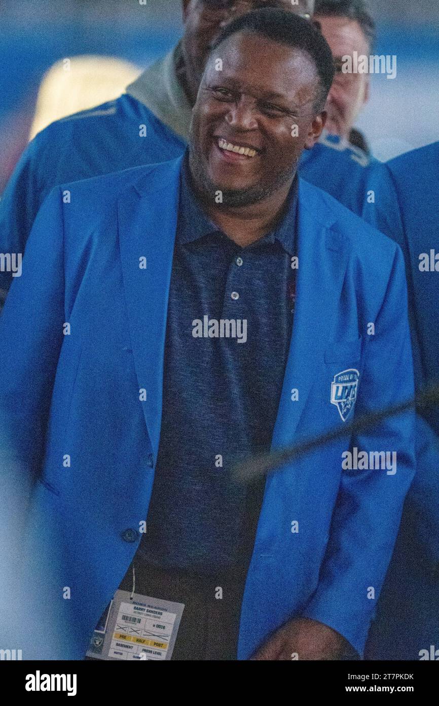 Detroit Lions hall of famer Barry Sanders has a laugh at the Pride of ...