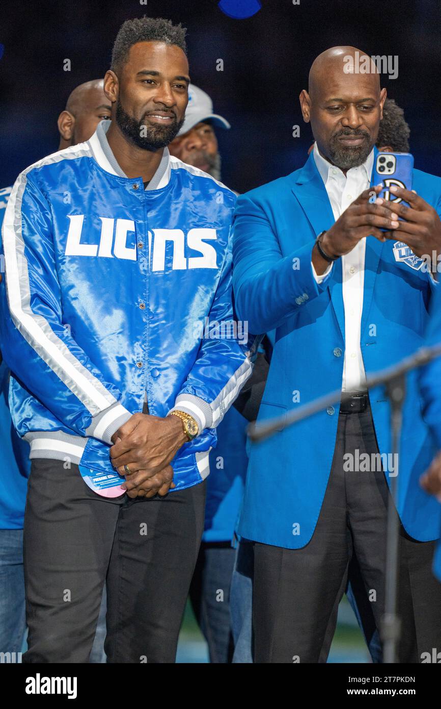 Detroit Lions distinguished alumni Calvin Johnson and Herman Moore ...