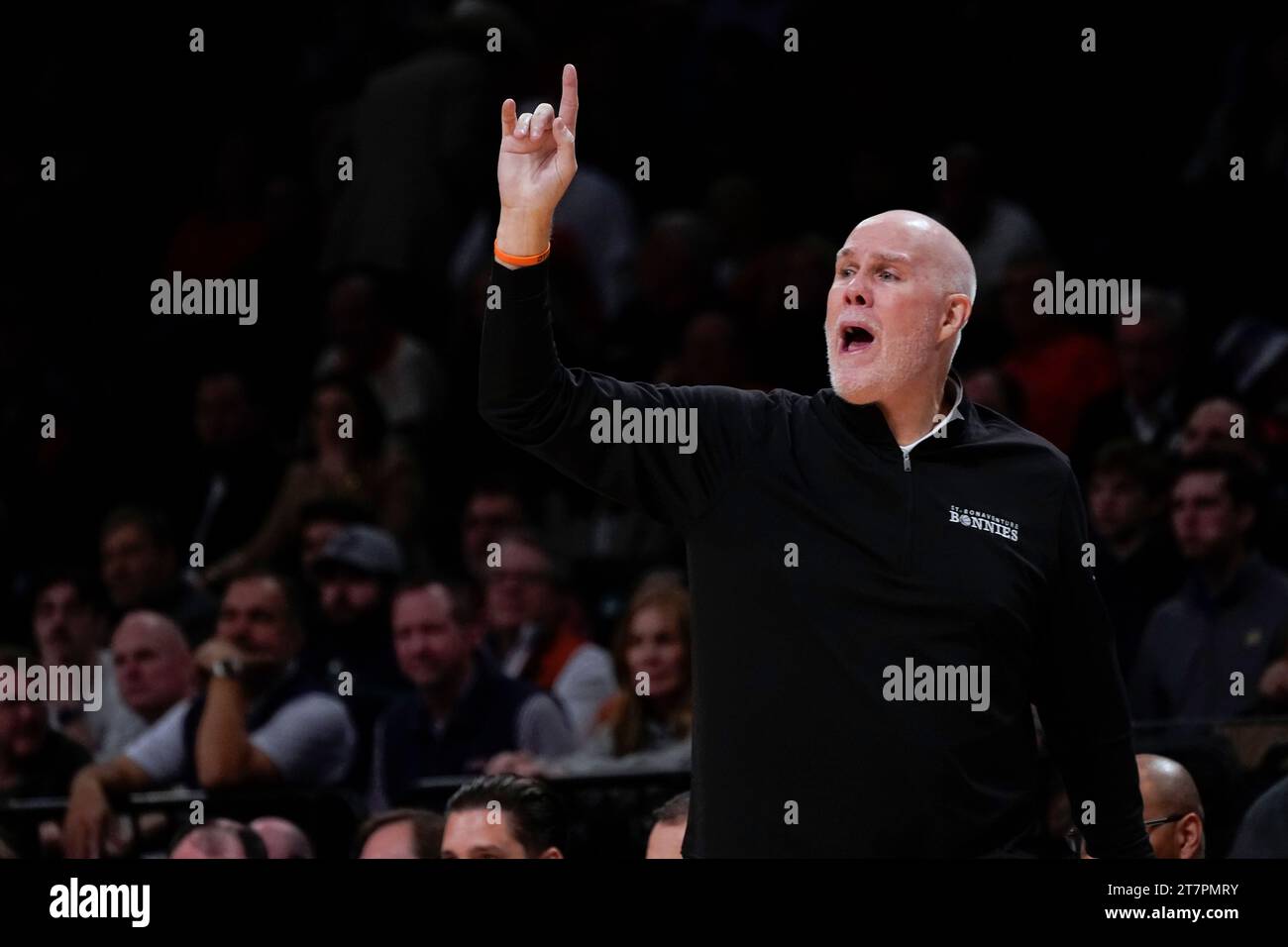 St. Bonaventure coach Mark Schmidt gestures to players during the ...