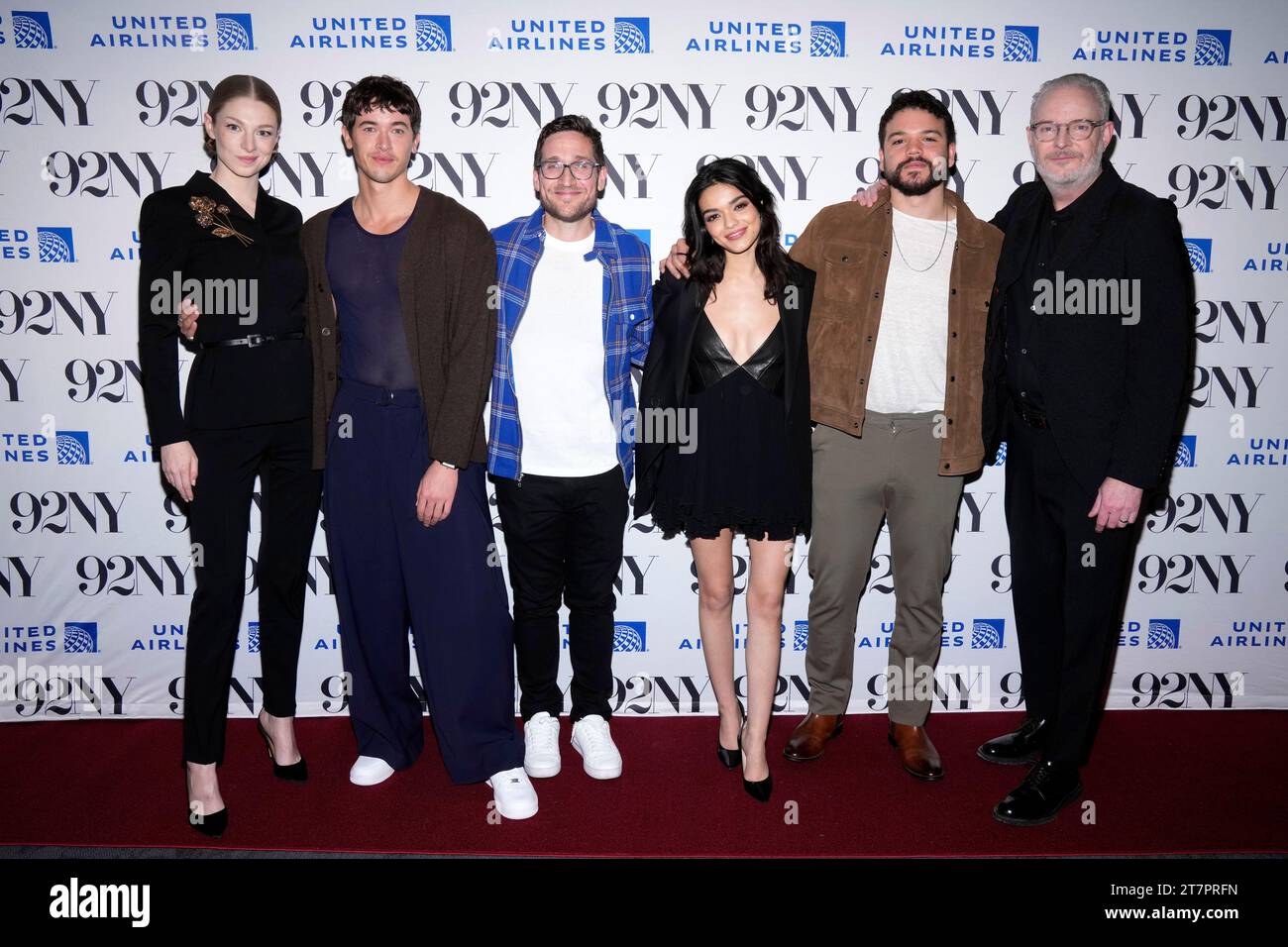 Hunter Schafer, from left, Tom Blyth, Josh Horowitz, Rachel Zegler ...