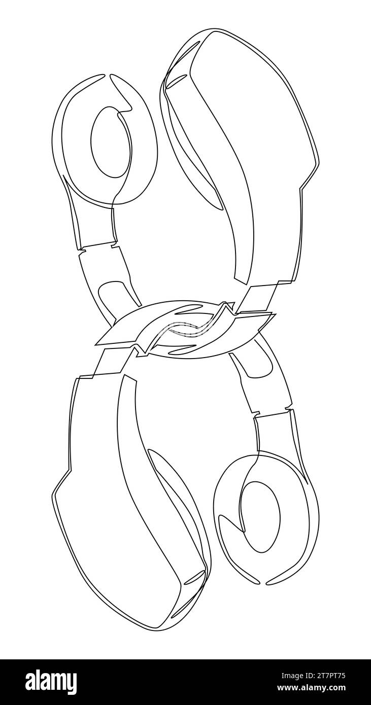 One continuous line of Headset. Thin Line Illustration vector Listen ...