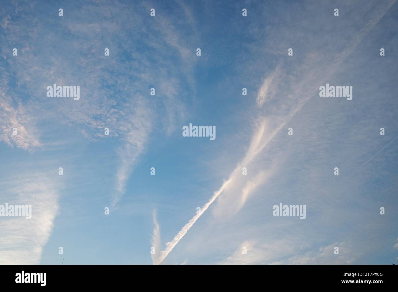 Coloured cloud formation in the sky, background, North Rhine-Westphalia ...