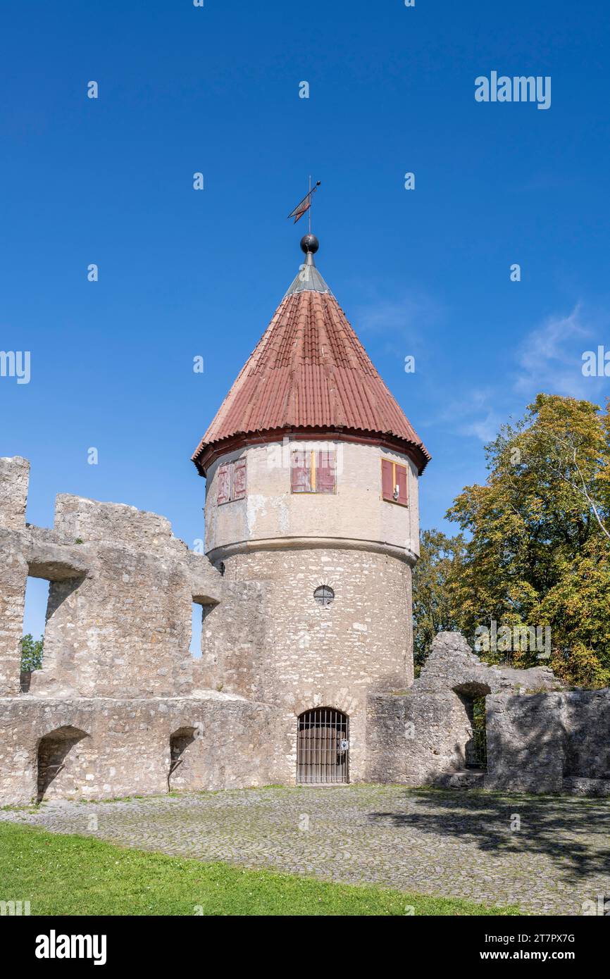 The round tower, residential tower of the Honburg castle ruins on the ...