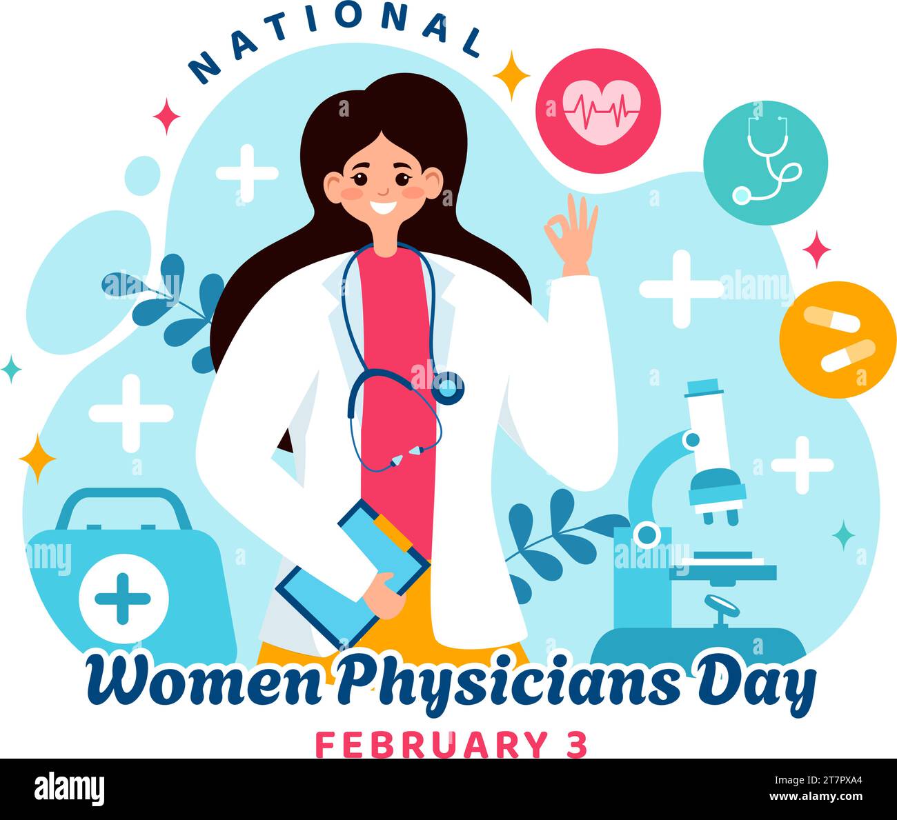 National Women Physicians Day Vector Illustration on February 3 to ...