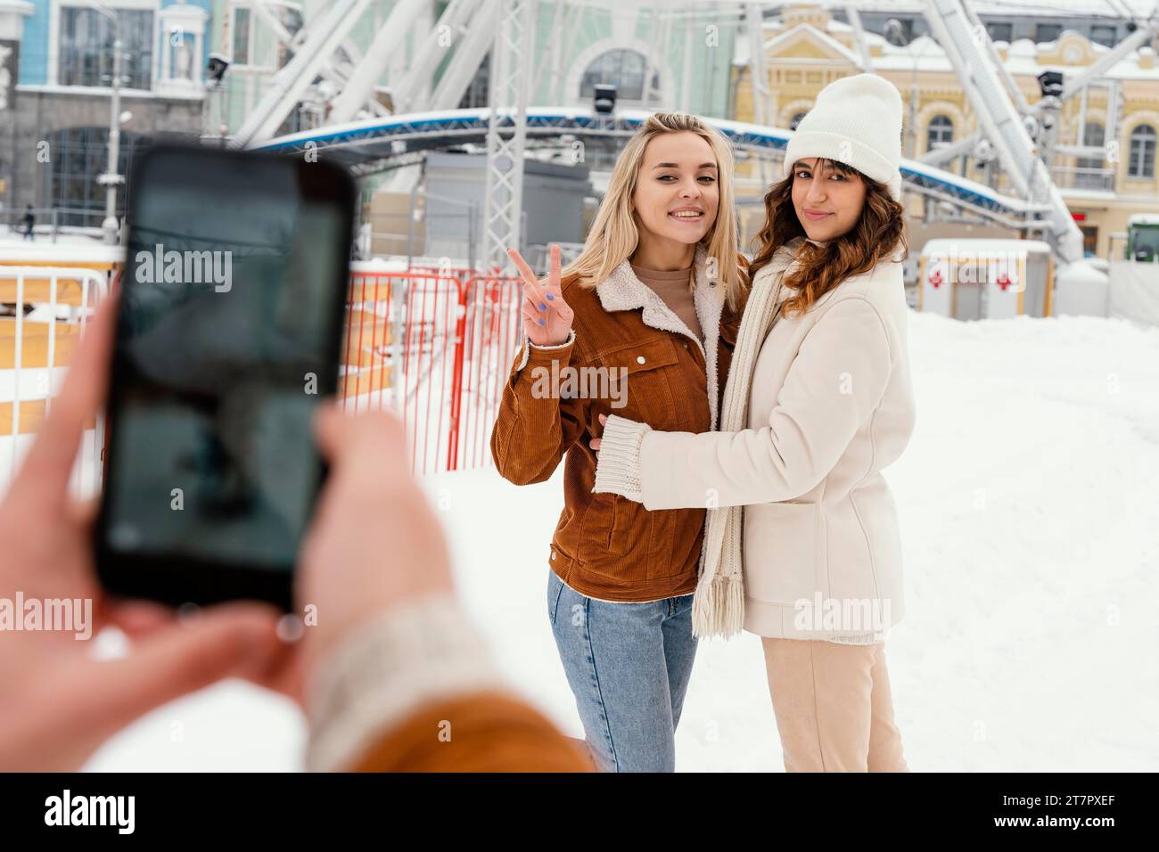 Young friends outdoor taking s 2 Stock Photo - Alamy