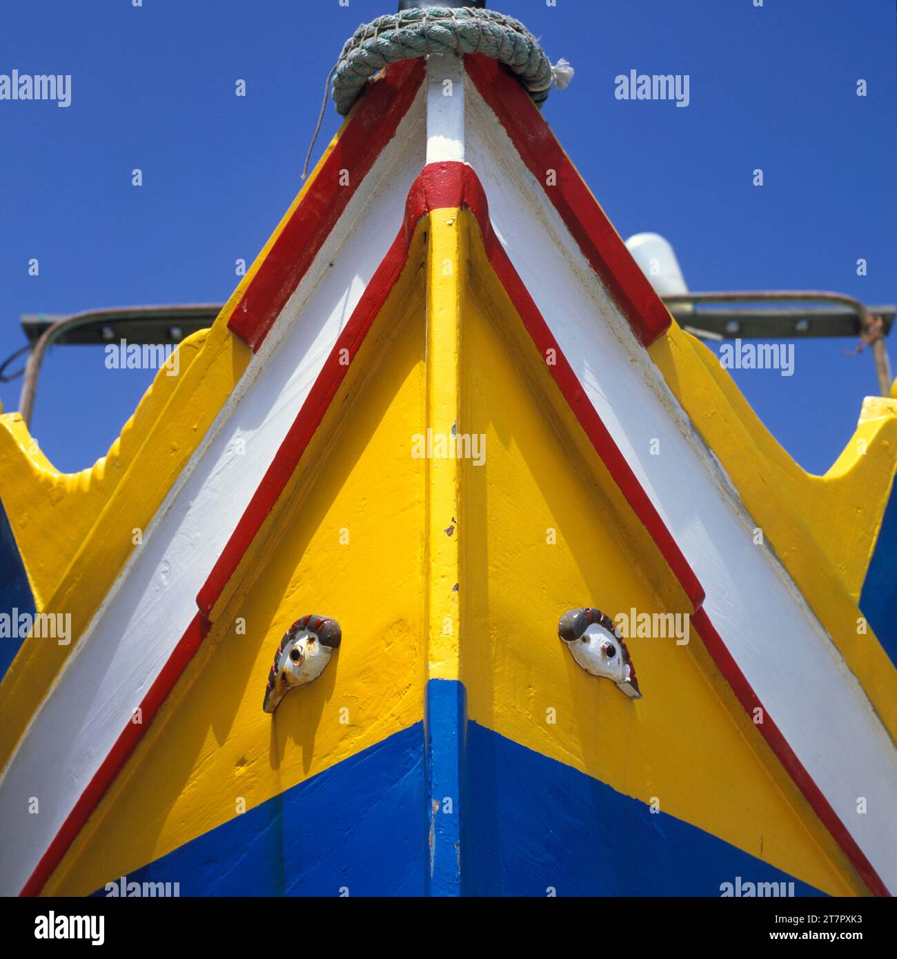 Malta, Marsaxlokk: Luzzo boat harbour, detail Stock Photo - Alamy