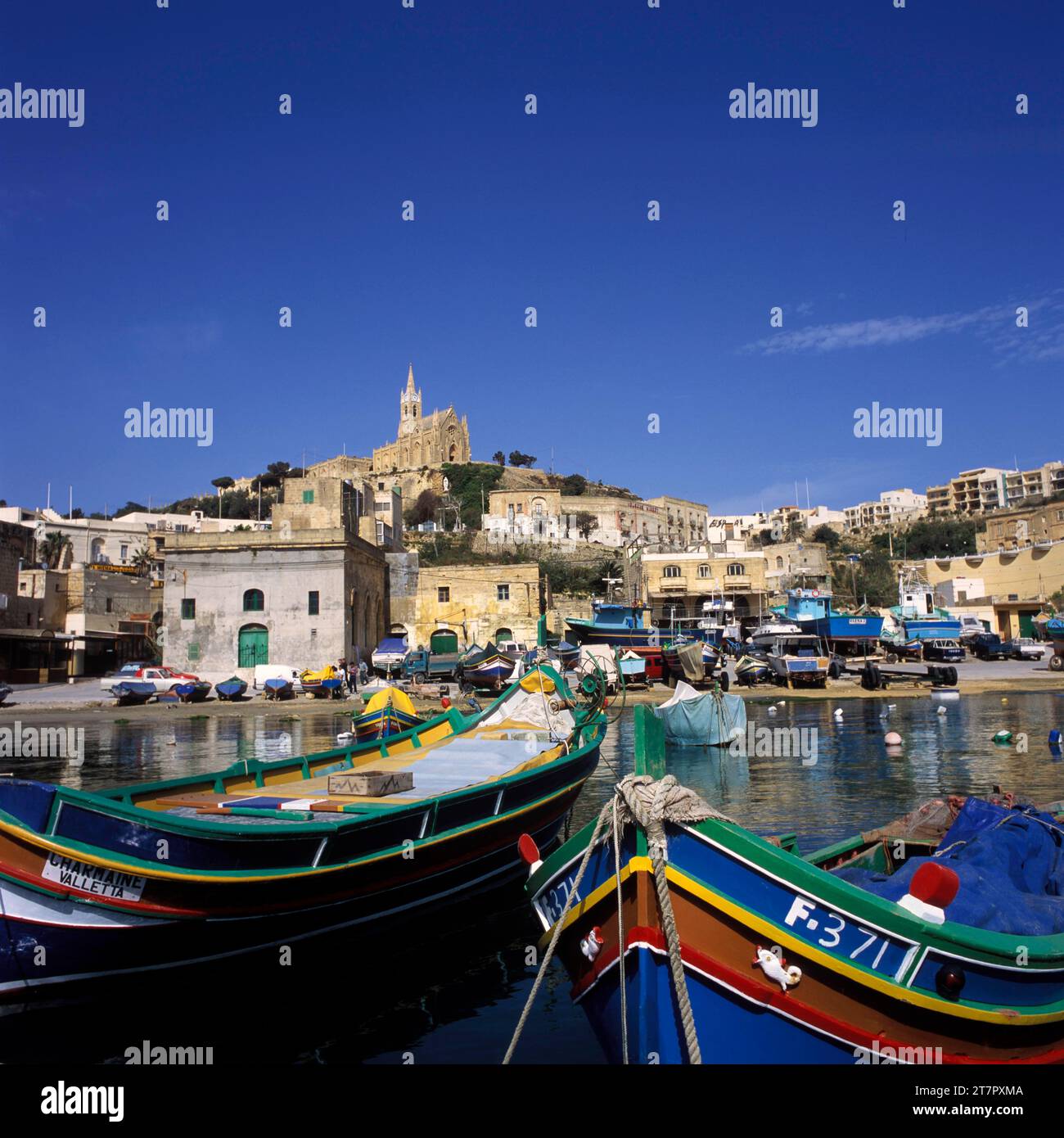 Malta, Gozo, Mgarr, harbour, Luzzo boats Stock Photo - Alamy