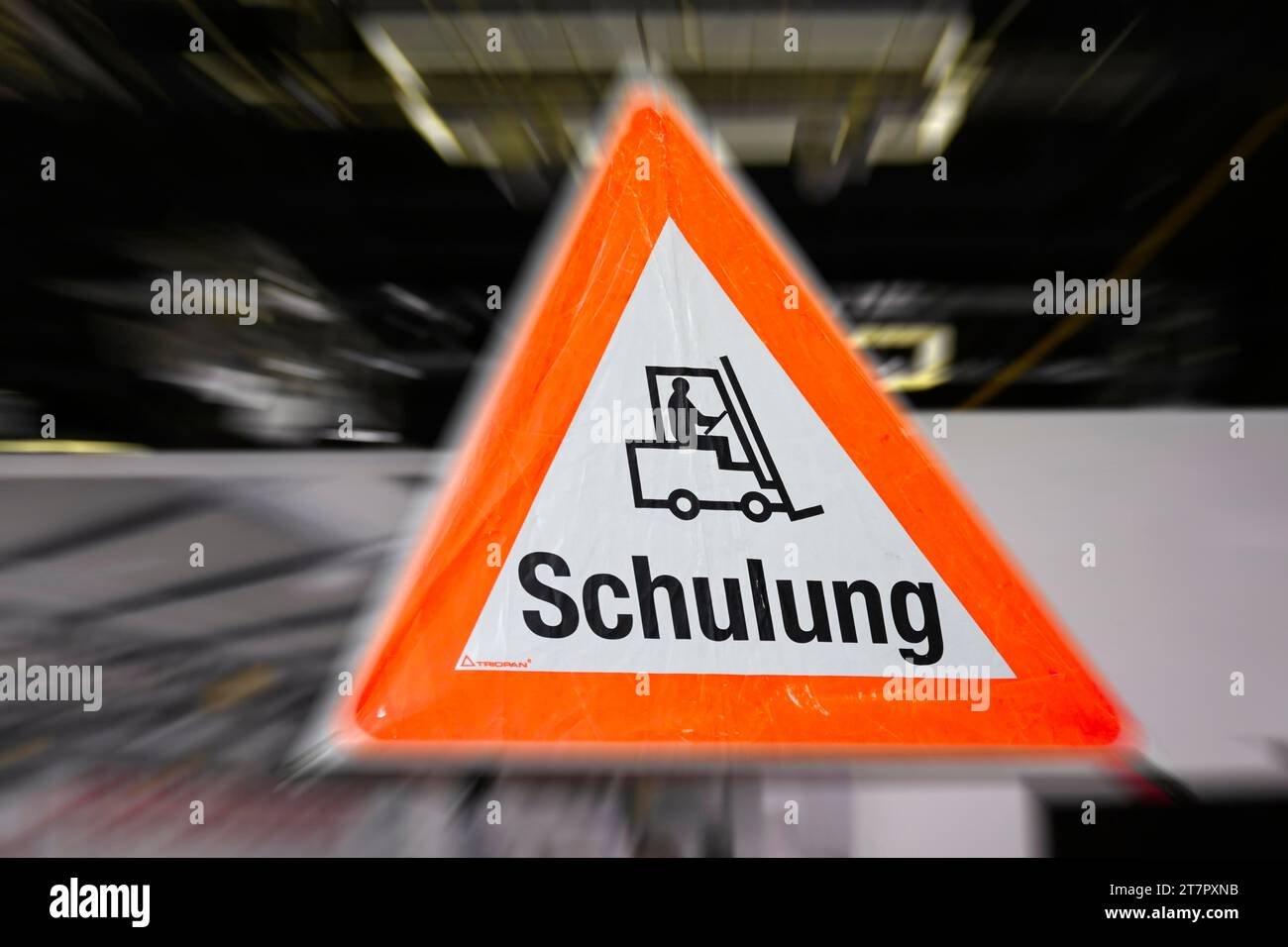 Wipe-clean sign Forklift training Stock Photo - Alamy