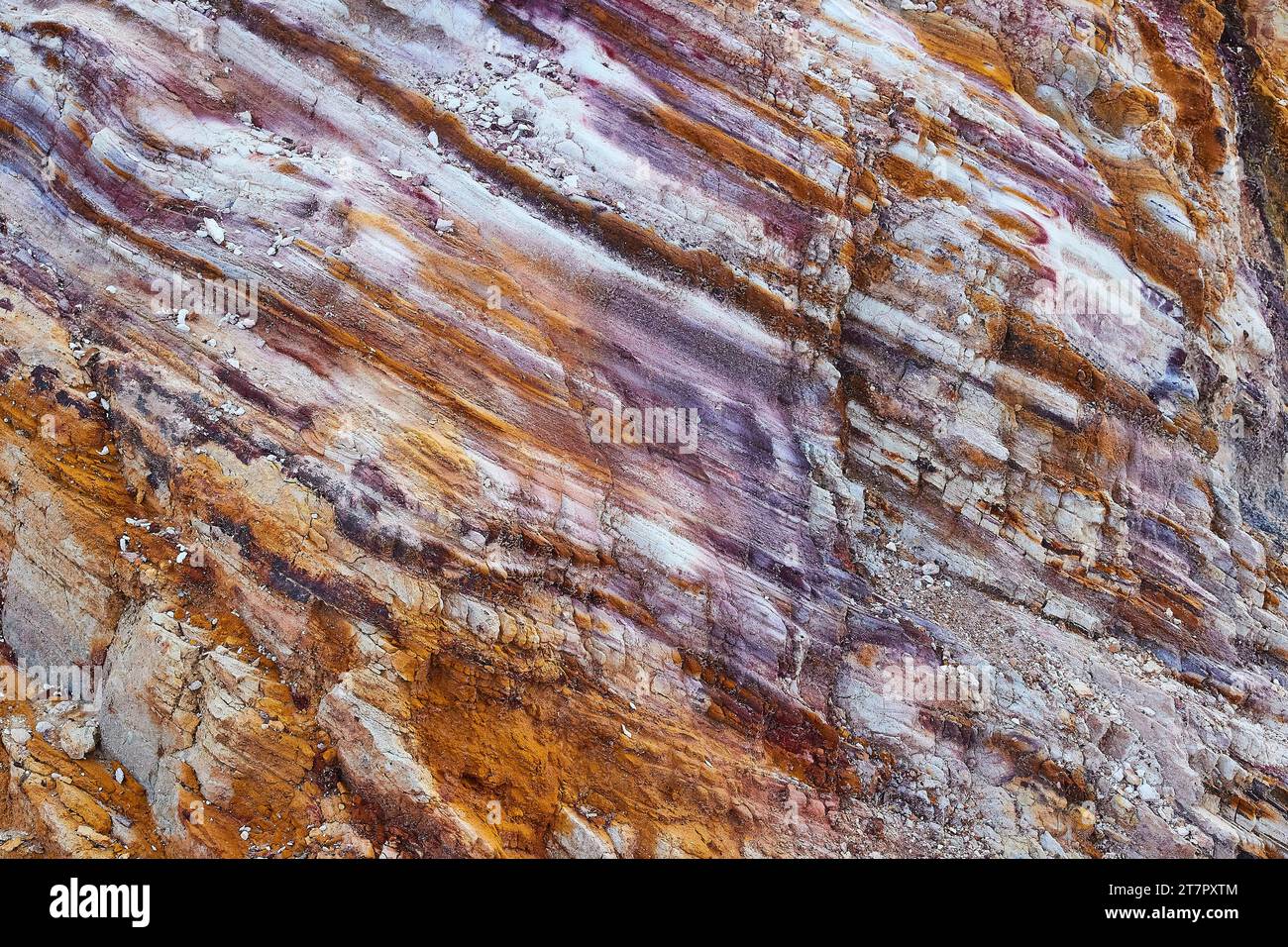 Cave di Caolino. Kaolin caves, Coloured minerals in rock, DetaiLipari ...
