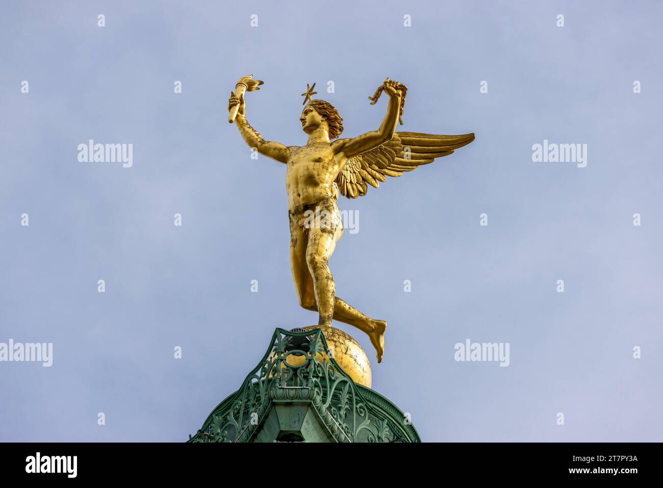 5, 85 metre high gilded angelic figure of the Genius of Liberty, Le ...