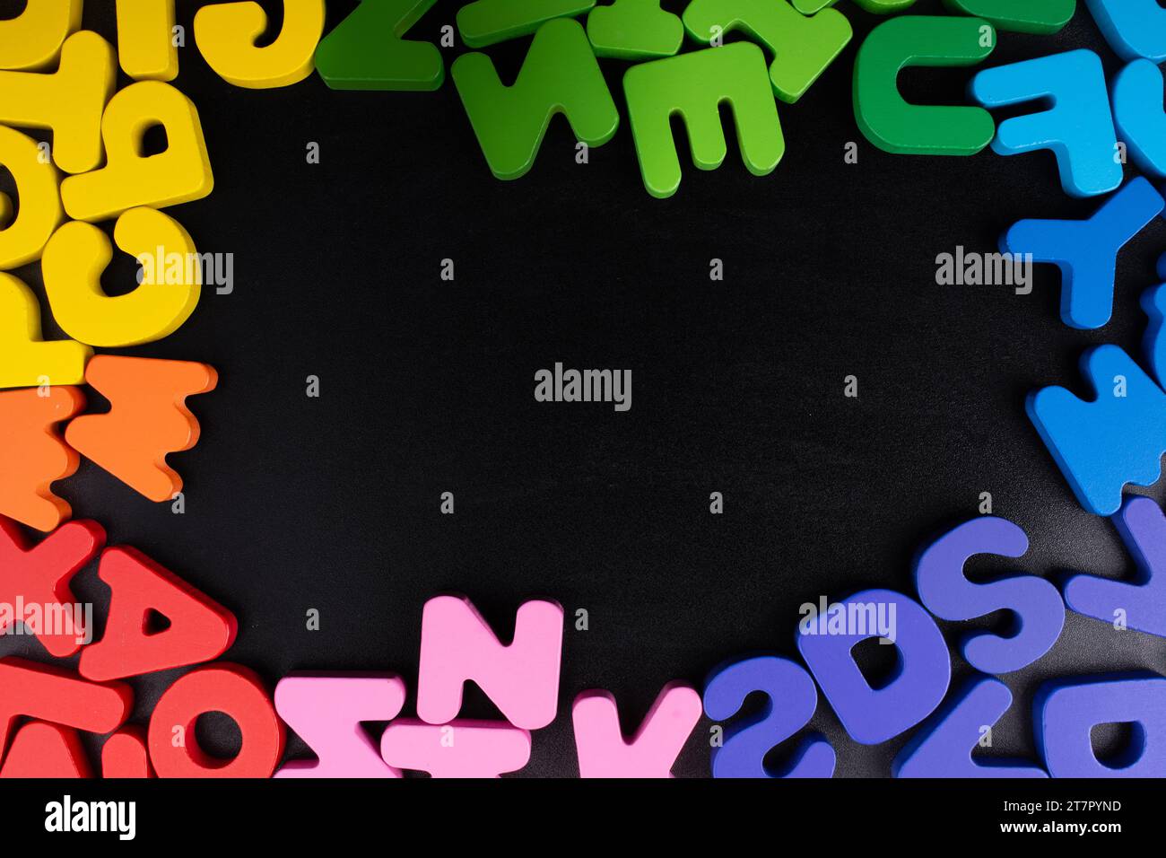 Colorful Letters of Alphabet made of wood Stock Photo - Alamy