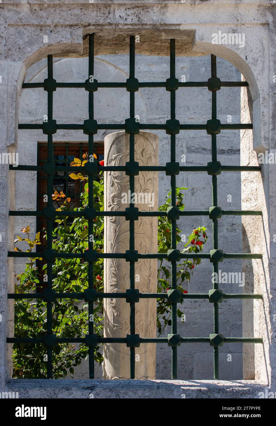 Ottoman style decorative art in marble tomb in cemetery Stock Photo - Alamy