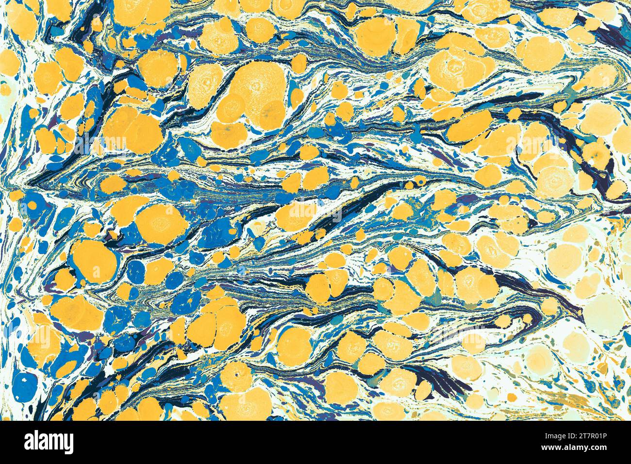 Ebru marbling handmade art, traditional Ebru technique. abstract background of marble liquid ink ...