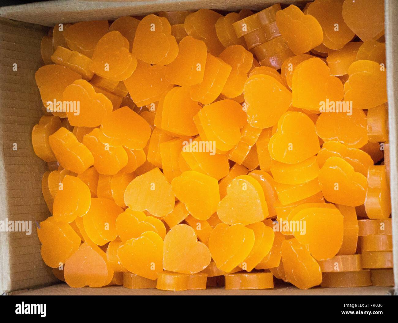 Colorful fragrant bars of soap in the shape of heart and Stock Photo ...