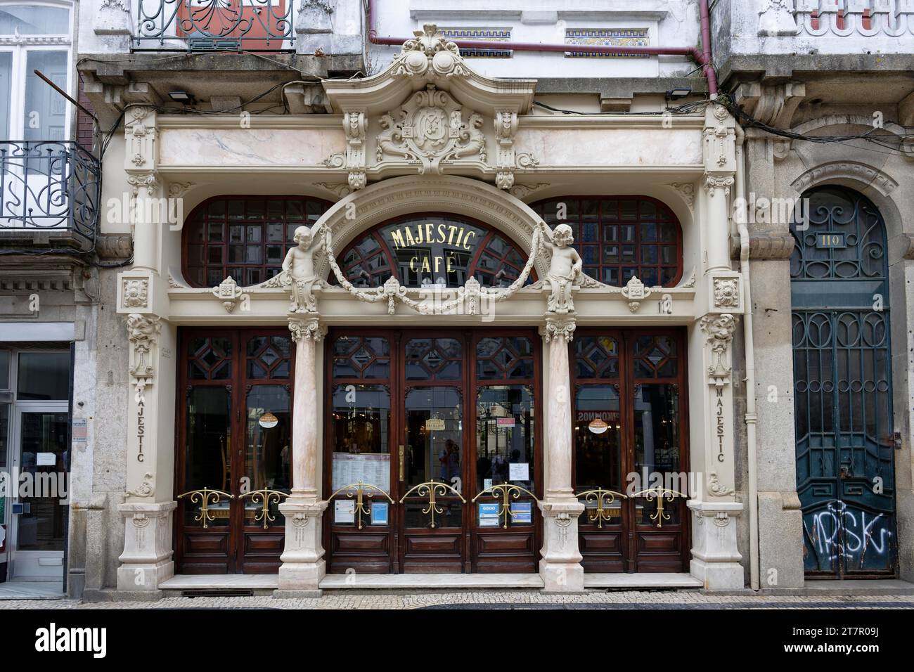 Portal, Cafe Majestic, Rua de Santa Catarina 112, Porto, Portugal Stock ...