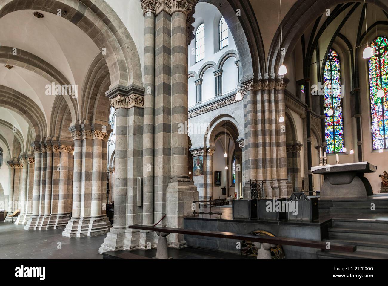 Romanesque church, interior, Dominican Church of St Andrew, Cologne ...