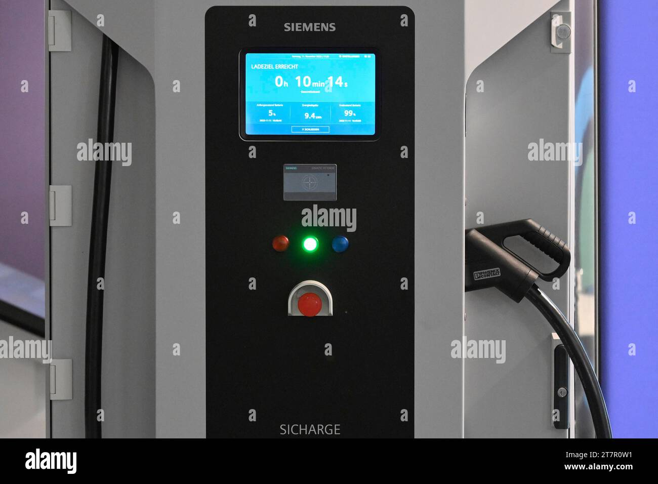 Siemens charging station for lorry electric vehicles Stock Photo - Alamy