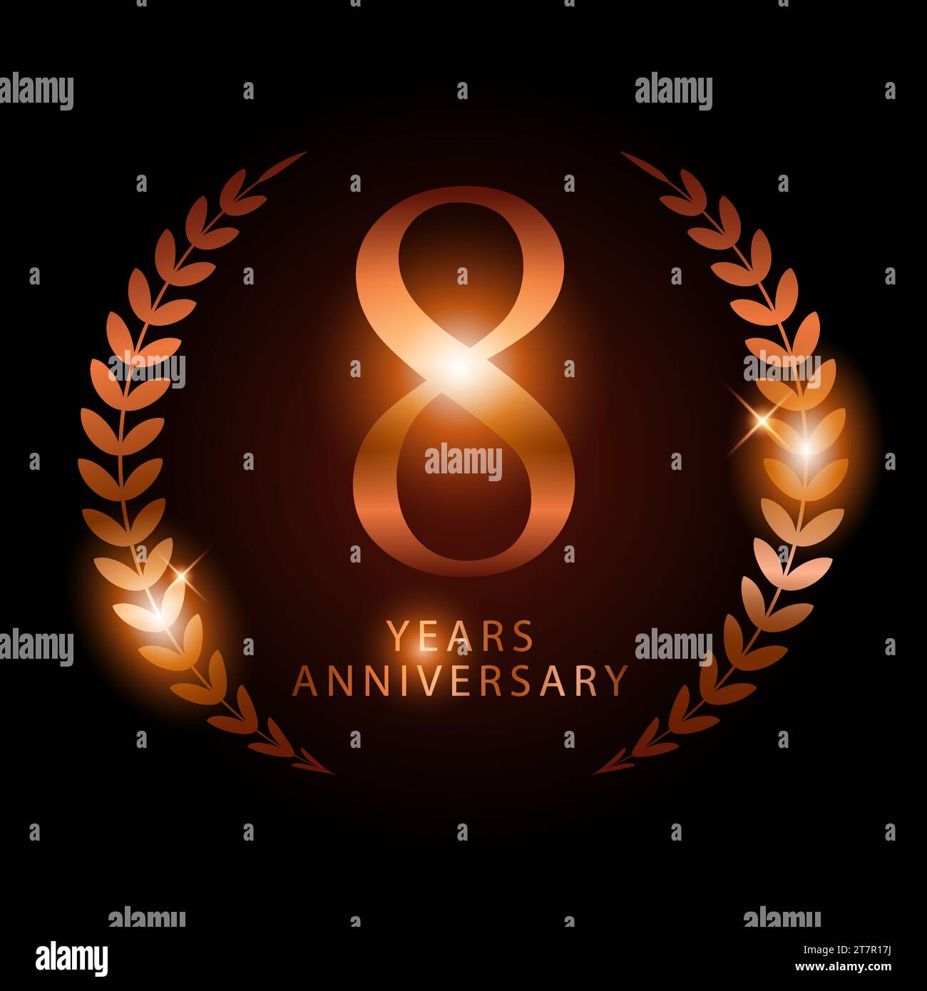 Shiny bronze ornament of 8 years anniversary, to represents the name of ...