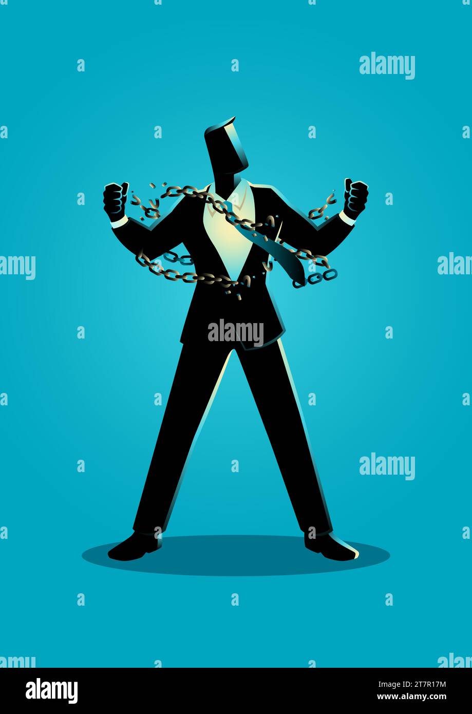 Man breaking chains hi-res stock photography and images - Alamy