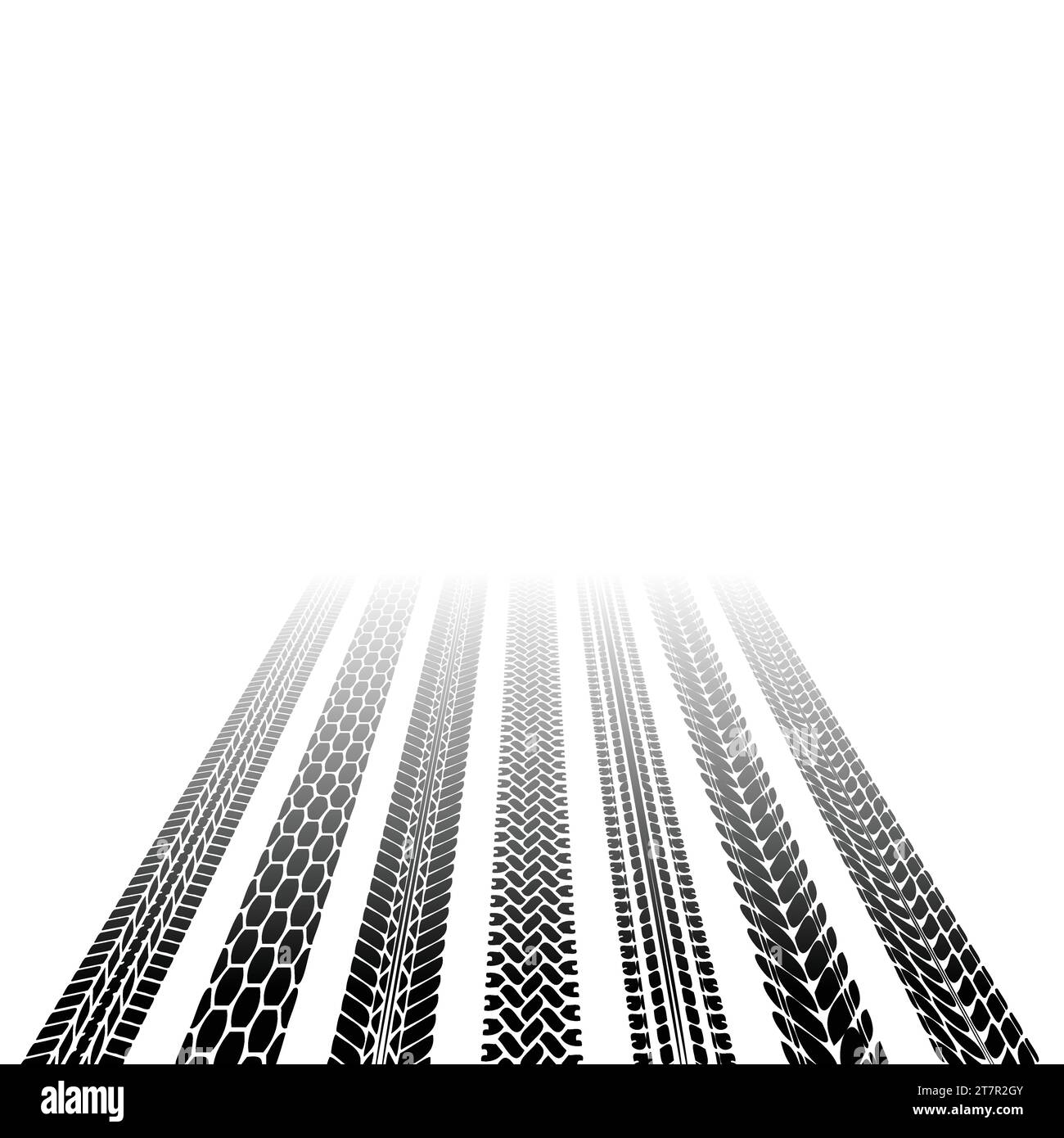 Tire tracks simplify silhouettes perspective Stock Vector Image & Art ...