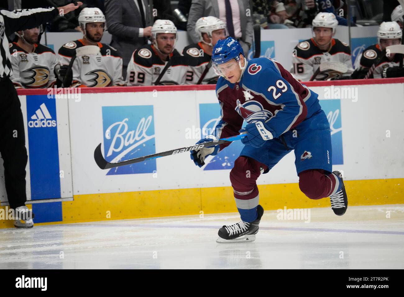 Colorado Avalanche center Nathan MacKinnon (29) in the second period of ...